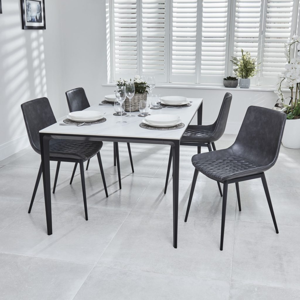 1.6M Bellagio Contemporary Dining Table | White Sintered Stone ...
