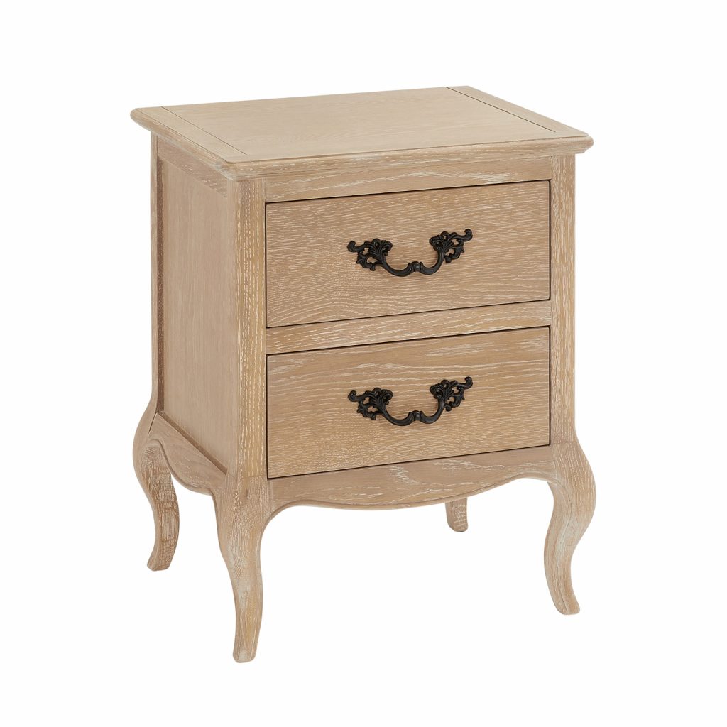 French Oak Two Drawer Bedside Table | Grosvenor Furniture