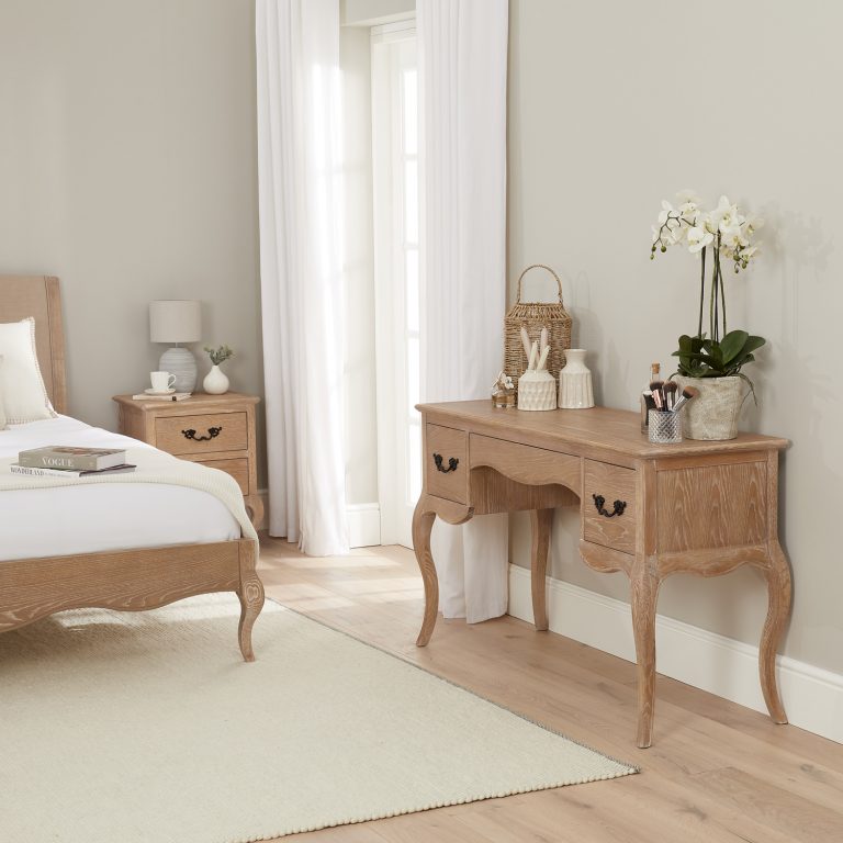 Lille French Limed Oak Dressing Table Set | Grosvenor Furniture